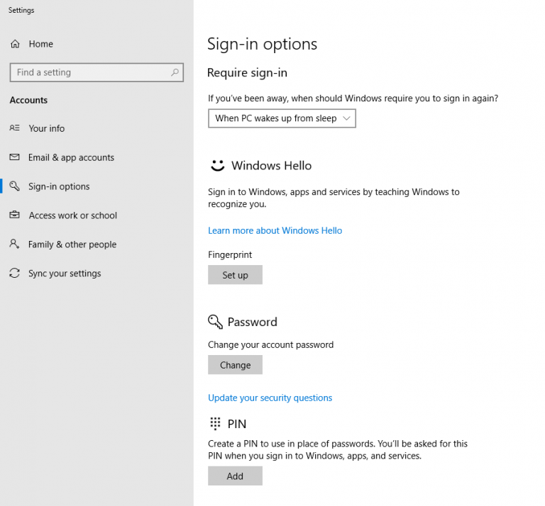 Using Windows Hello to enable fingerprint authentication – PwnDefend