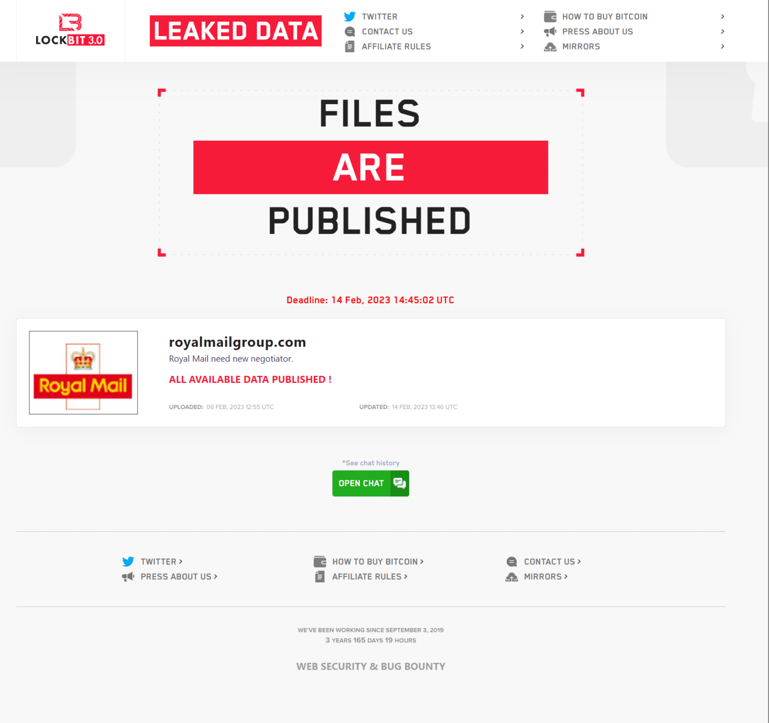 Lockbit 3.0 and Royal Mail – Chats Published – PwnDefend